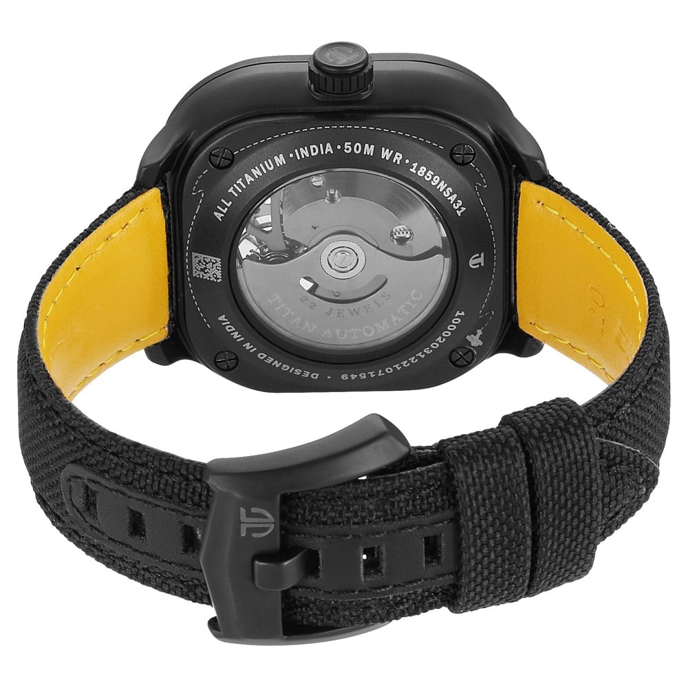 Buy Online Titan Octane Aerobatics Black Dial Automatic Fabric Strap ...