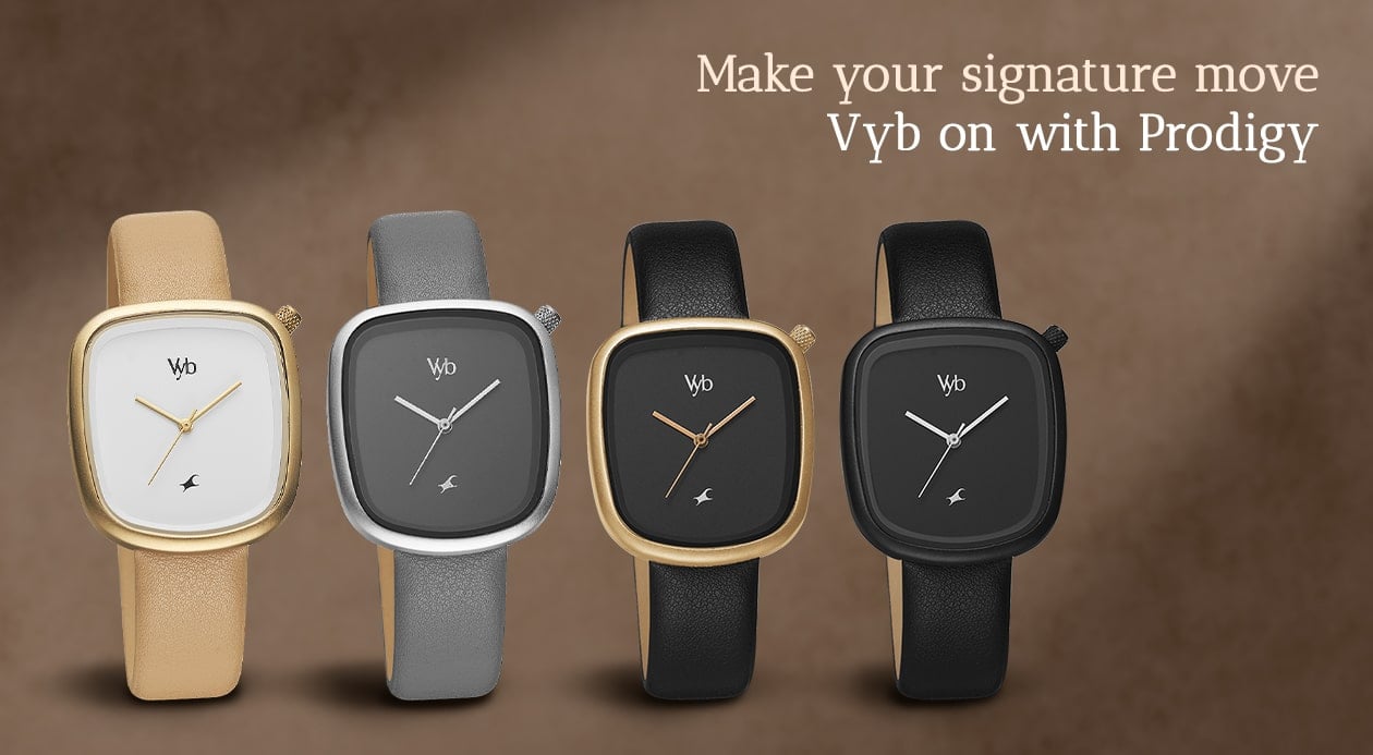 Buy Online Fastrack Vyb Prodigy Quartz Analog Black Dial Leather Strap ...