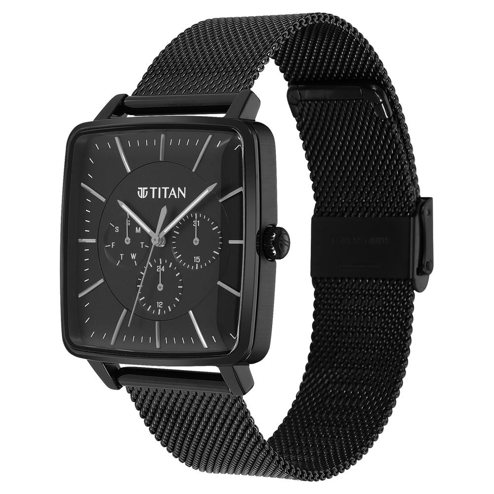 Buy Online Titan Avant Garde Black Dial Quartz Multifunction Stainless ...