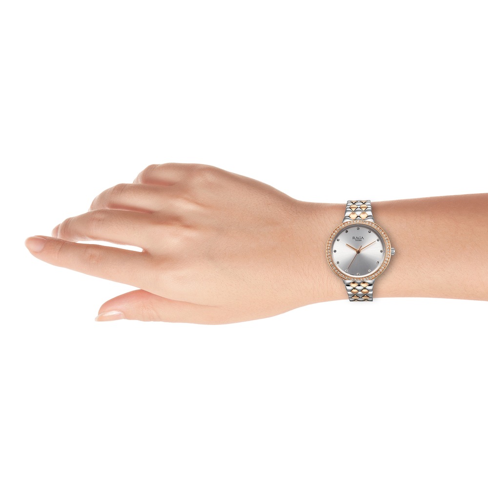 Buy Online Titan Raga Showstopper Quartz Analog Silver Round Dial Two ...