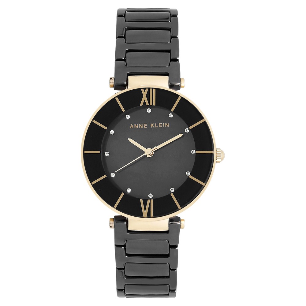 Buy Online Anne Klein Quartz Analog Black Dial Ceramic Strap Watch for ...