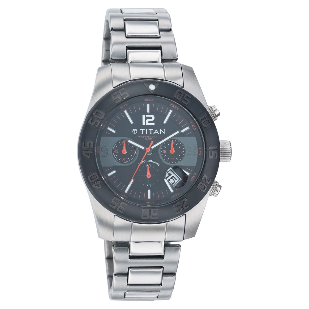 Buy Online Titan Quartz Chronograph Black Dial Watch for Men ...