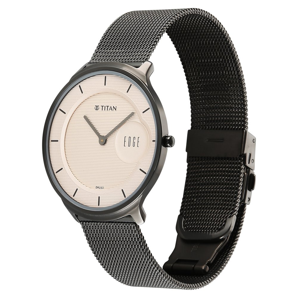 Buy Online Titan Edge Murals Quartz Analog Pink Dial Grey Stainless ...