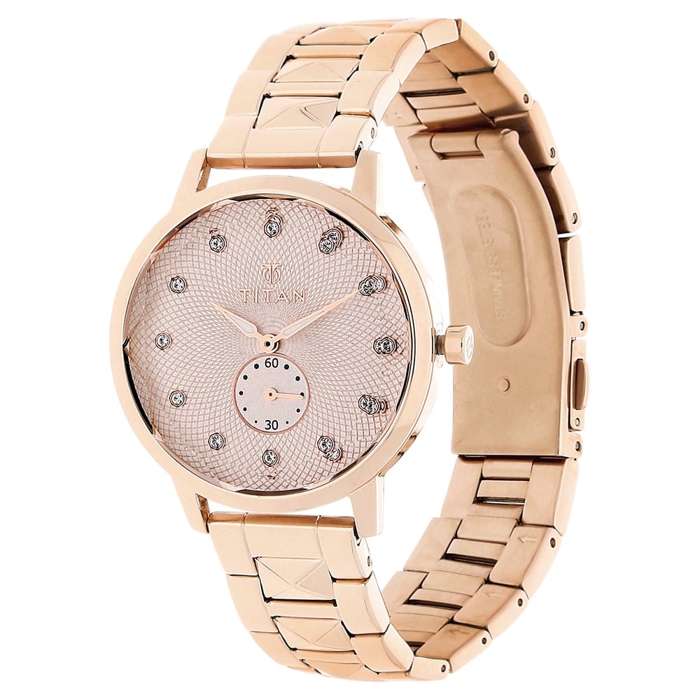 Buy Online Titan Purple Past ModernRose Gold Dial Analog Stainless ...