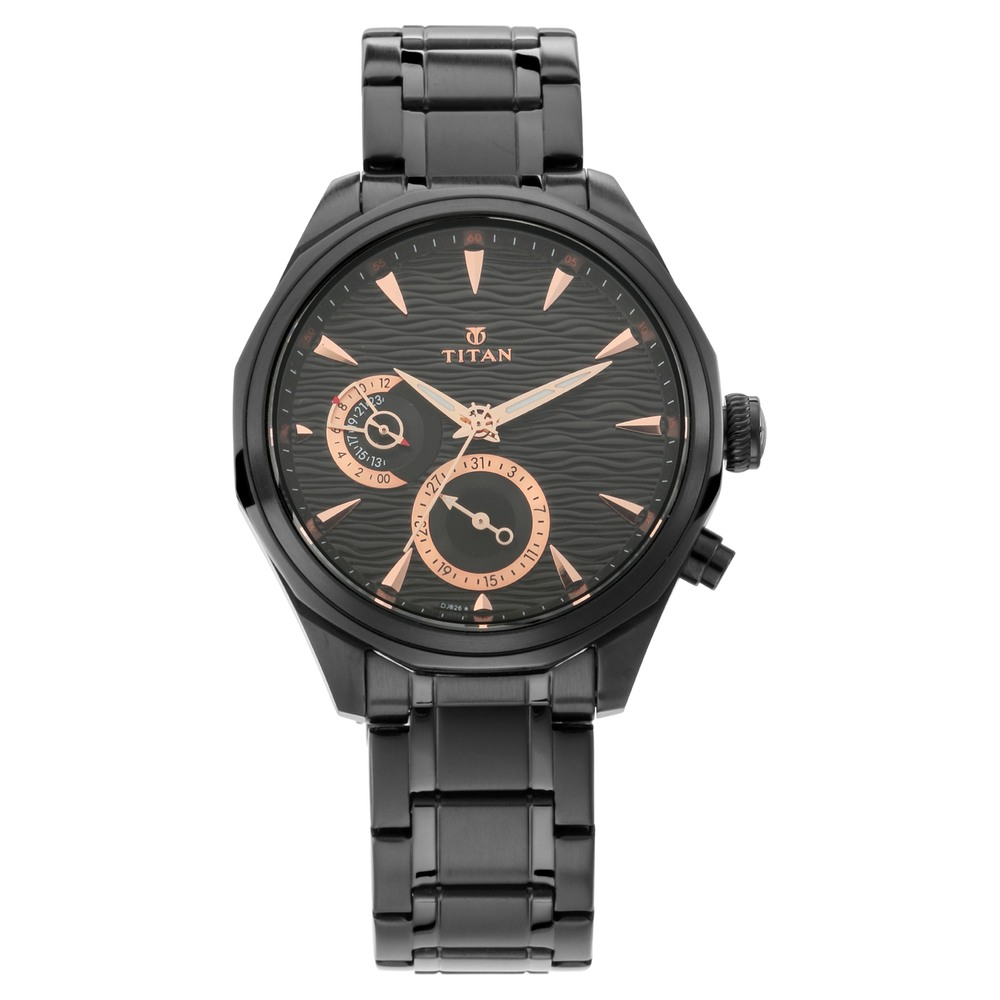 Buy Online Titan Maritime Black Dial Quartz Multifunction Stainless ...