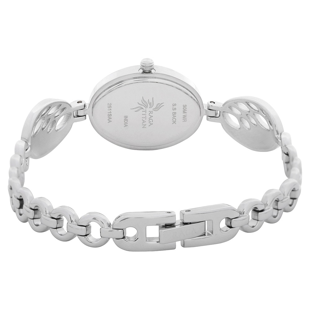 Buy Online Titan Raga Foliage Silver Dial Women Watch With Metal Strap ...