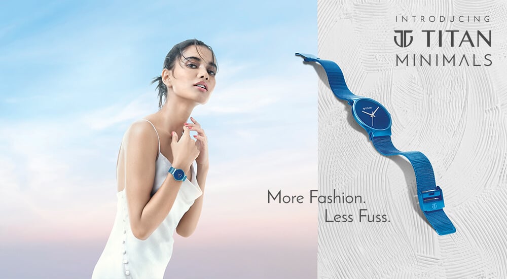 Buy Online Titan Slimline Blue Dial Analog Metal Strap watch for Women ...