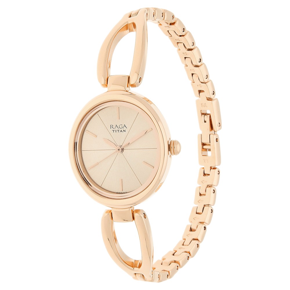 Buy Online Titan Raga Viva Rose Gold Dial Women Watch With Metal Strap ...