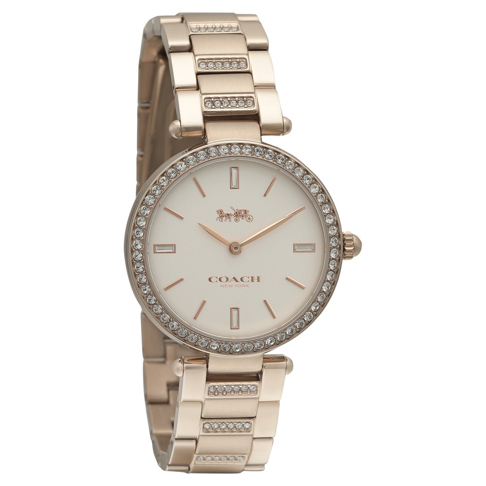 Buy Online Coach Quartz Analog White Dial Stainless Steel Strap Watch ...