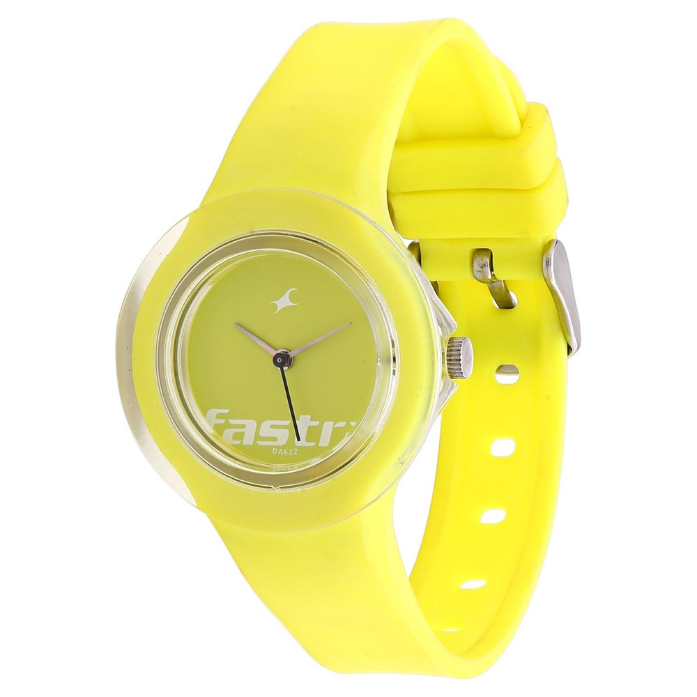 Buy Online Fastrack Quartz Analog Green Dial Plastic Strap Watch for ...
