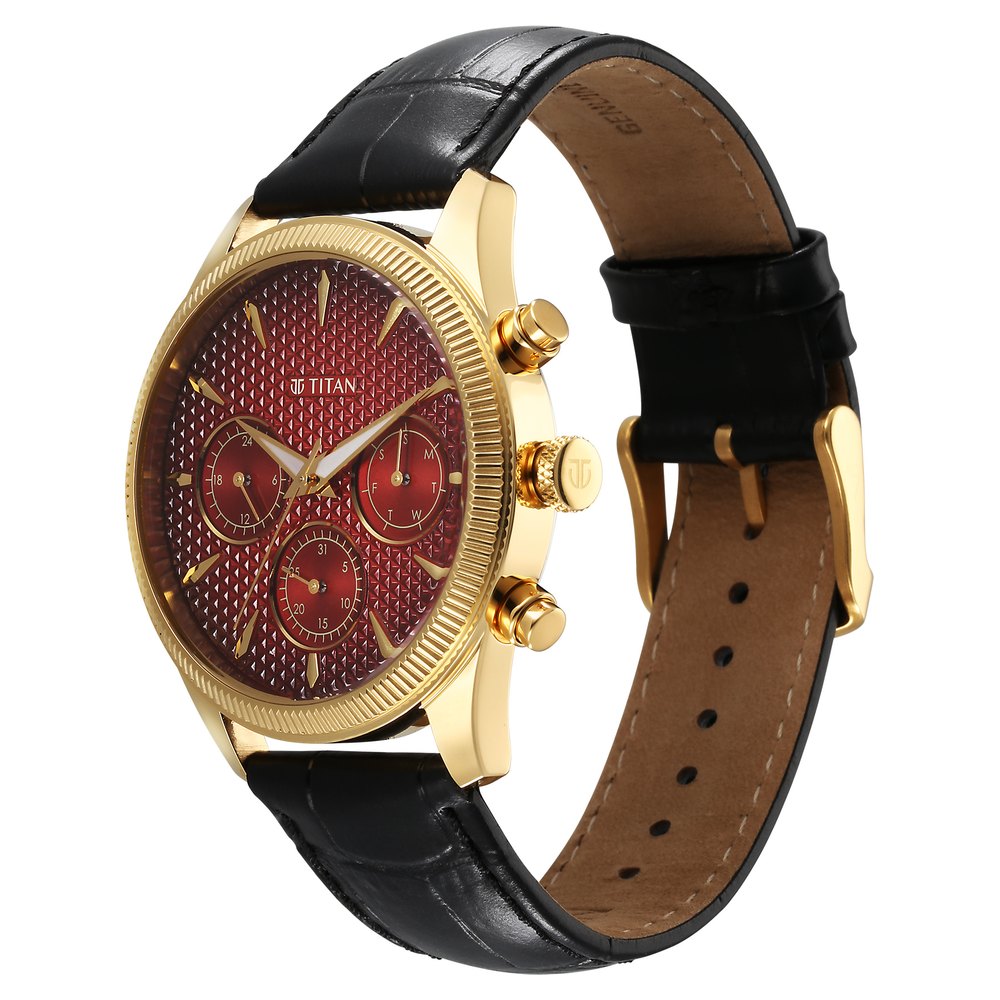 Buy Online Titan Regalia Opulent Quartz Analog with Day and Date Red ...