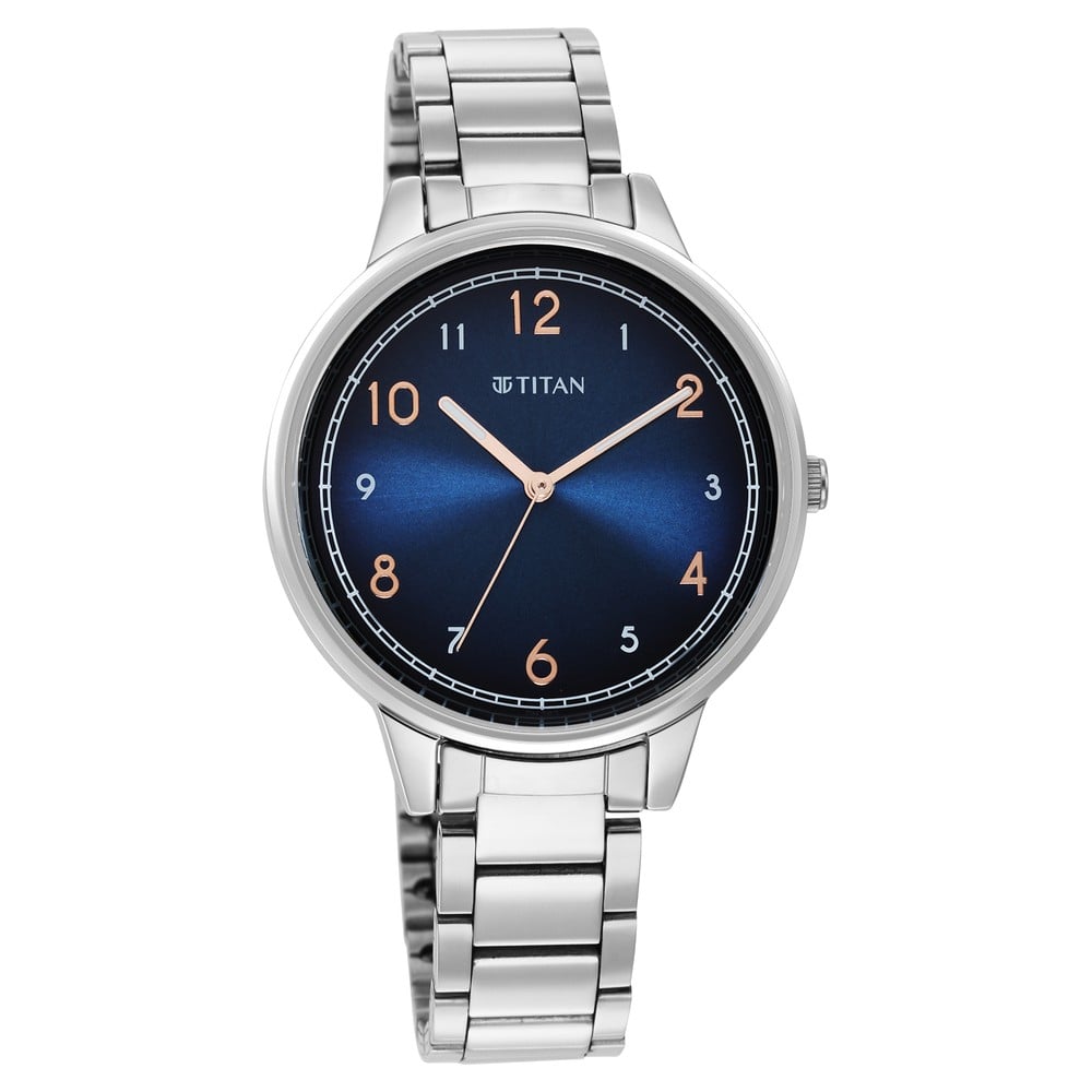 Buy Online Titan Trendsetters Blue Dial Women Watch With Stainless ...