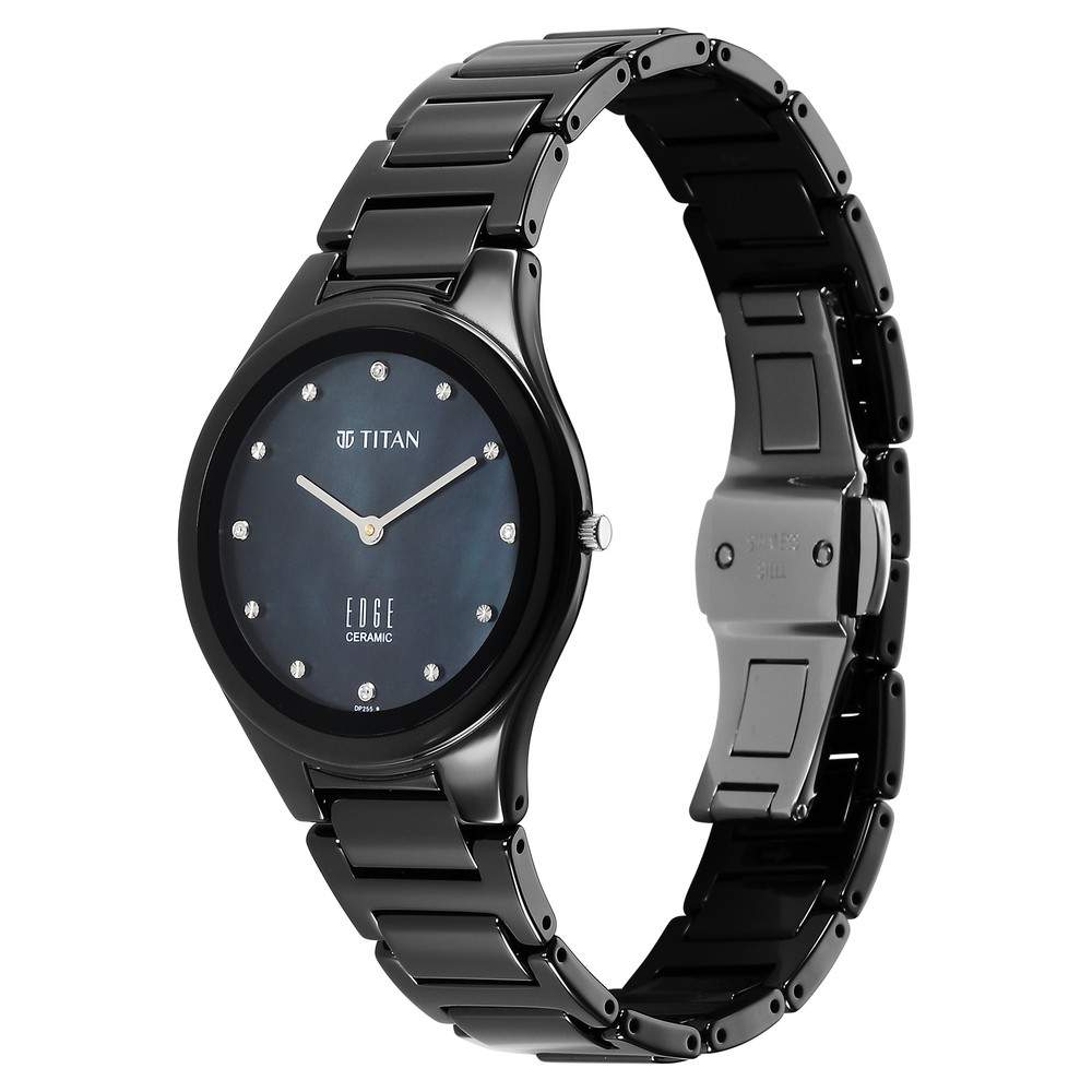 Buy Online Titan Edge Ceramic Quartz in Glossy Black with Diamonds and ...