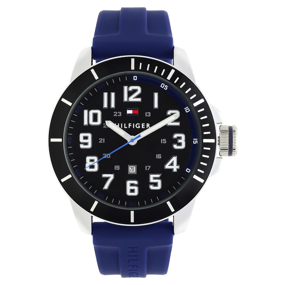Buy Online Tommy Hilfiger Quartz Analog with Day and Date Black Dial ...