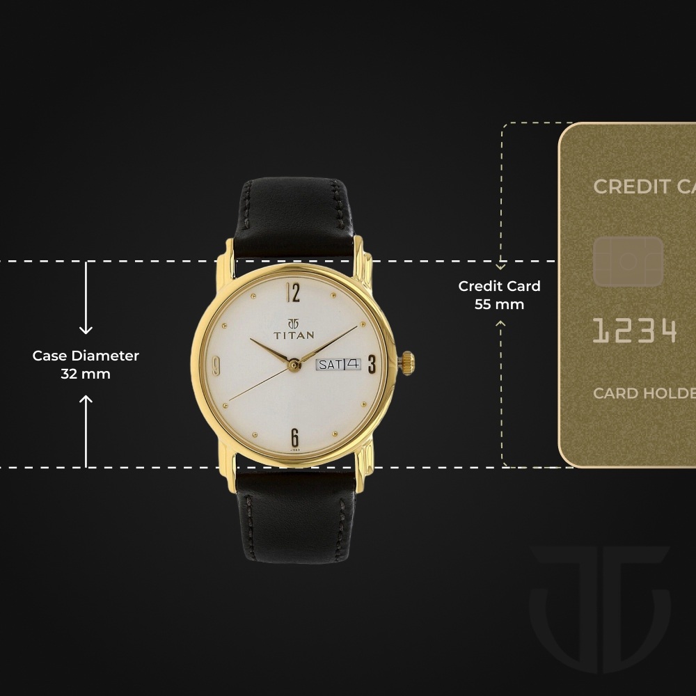 Buy Online Titan White Dial Analog with Day and Date Leather Strap ...