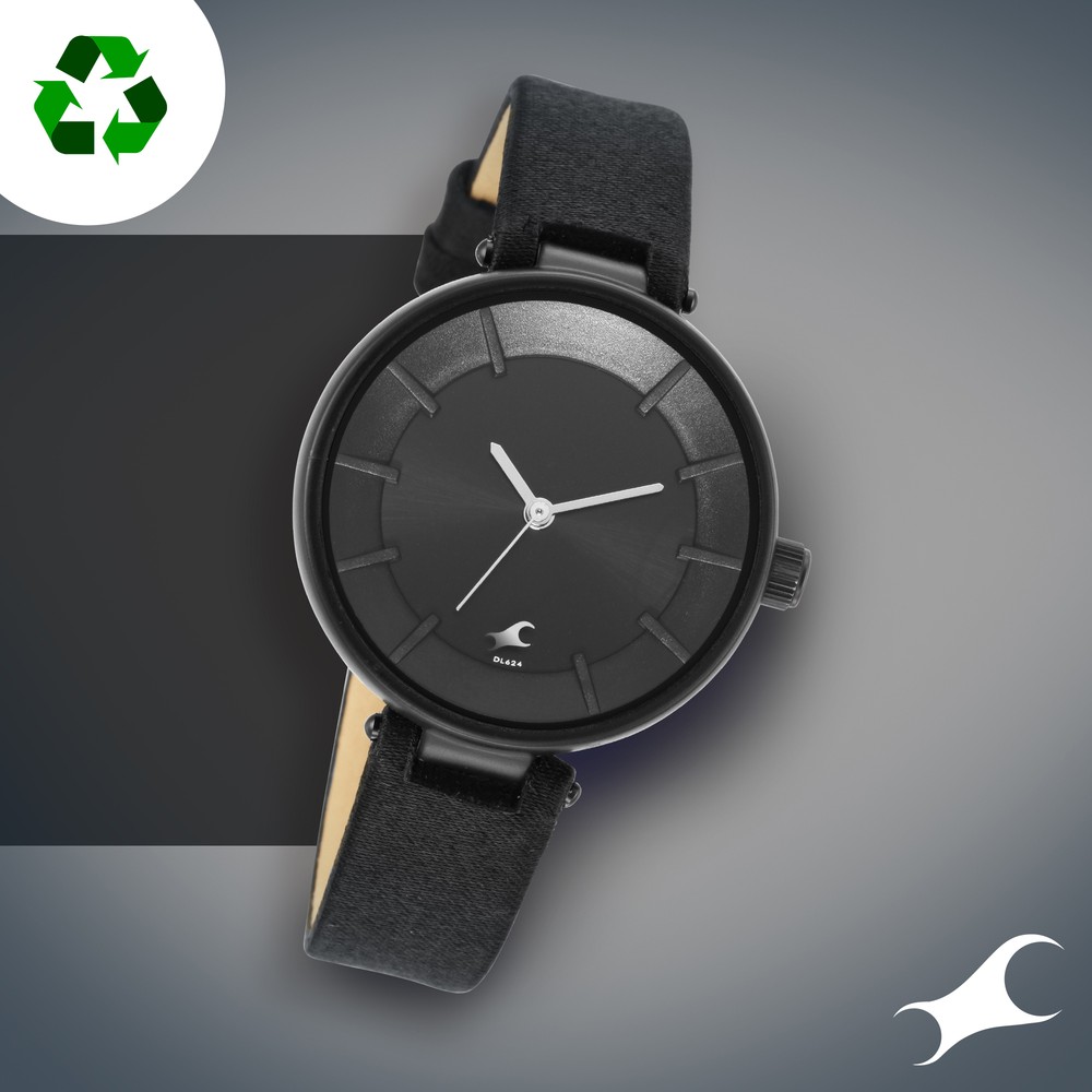 Buy Online Fastrack Revibe Quartz Analog Black Dial Fabric Strap Watch ...