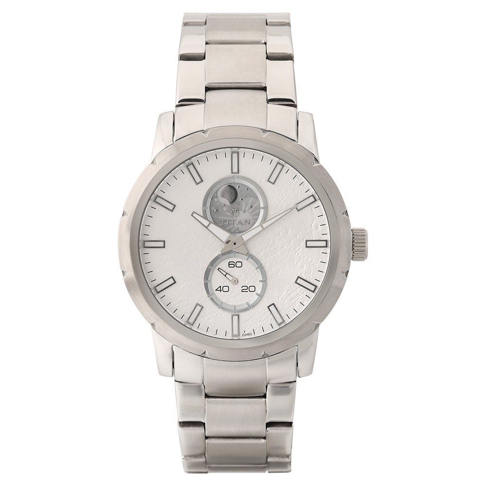 Buy Online Titan Moonphase Dial Stainless Steel Strap watch for Men ...