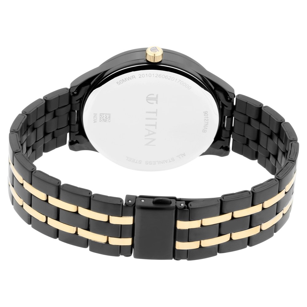 Buy Online Titan Regalia Opulent Black Dial Multifunction Stainless ...