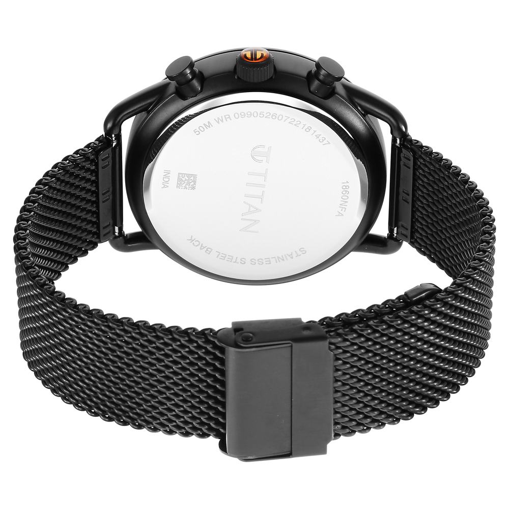 Buy Online Titan Quartz Analog Black Dial Stainless Steel Strap Watch ...