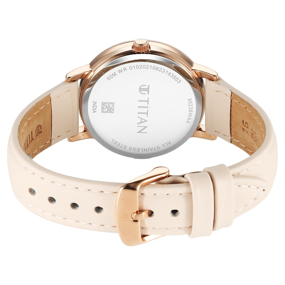 Buy Online Titan Purple Style Up Quartz Analog Pink Dial Leather Strap ...