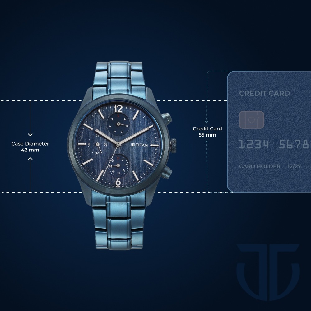 Buy Online Titan Neo Splash Multifunction Blue Dial Blue Stainless ...
