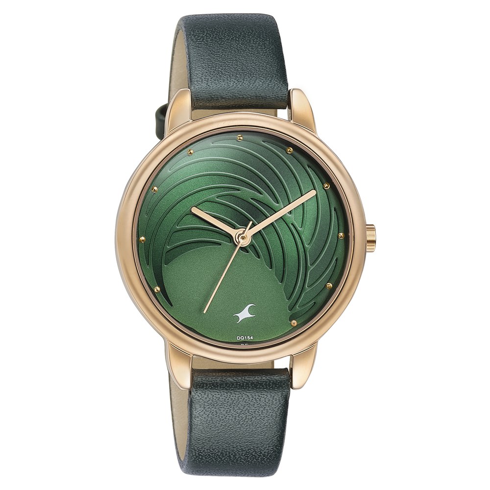 Buy Online Fastrack Stunners Quartz Analog Green Dial Leather Strap ...