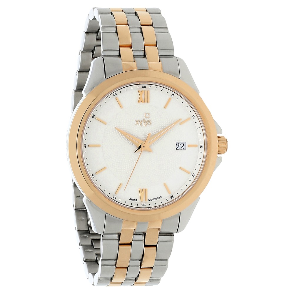 Buy Online Xylys Swiss Analog with Date Two Toned Stainless Steel Strap ...