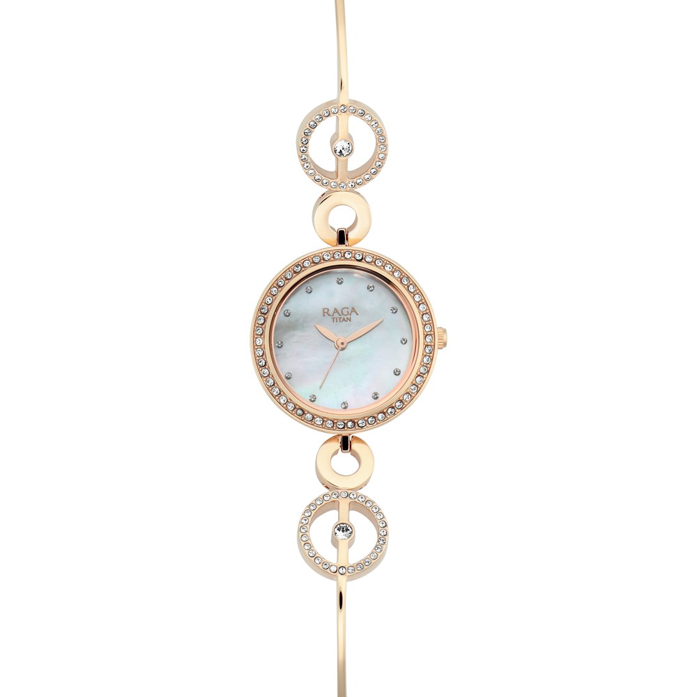 Buy Online Titan Raga Mother of Pearl Dial Women Watch With Metal Strap ...