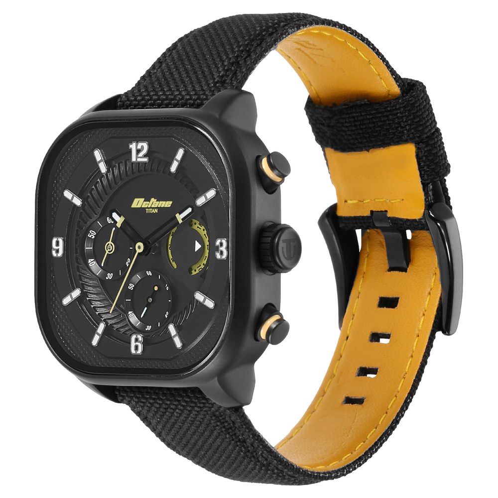 Buy Online Titan Octane Aerobatics Black Chrono Fabric Strap Watch for ...