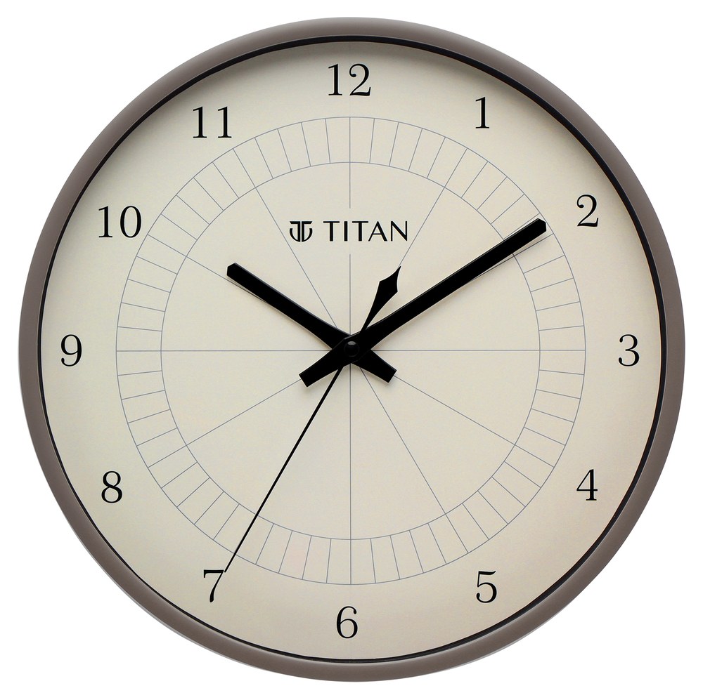 Buy Online Titan Classic Wall Clock Quartz Analog Grey Dial Wall Clock ...