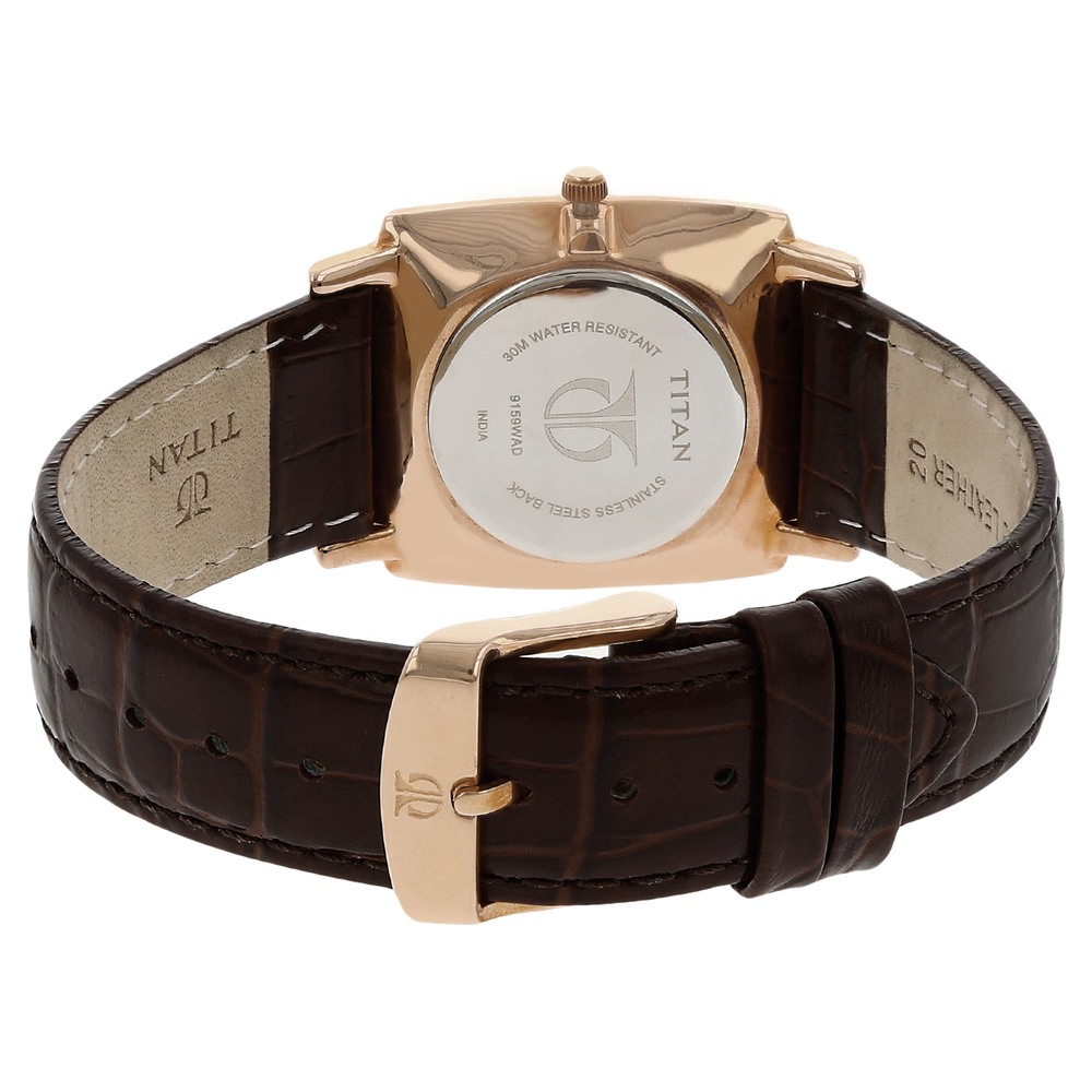 Buy Online Titan Analog White Dial with Date Leather Strap watch for ...