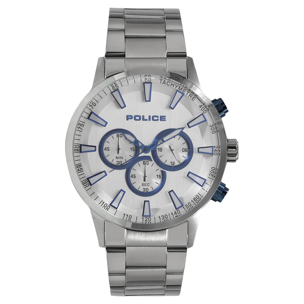 Buy Online Police Quartz Chronograph Silver Dial Metal Strap Watch for ...