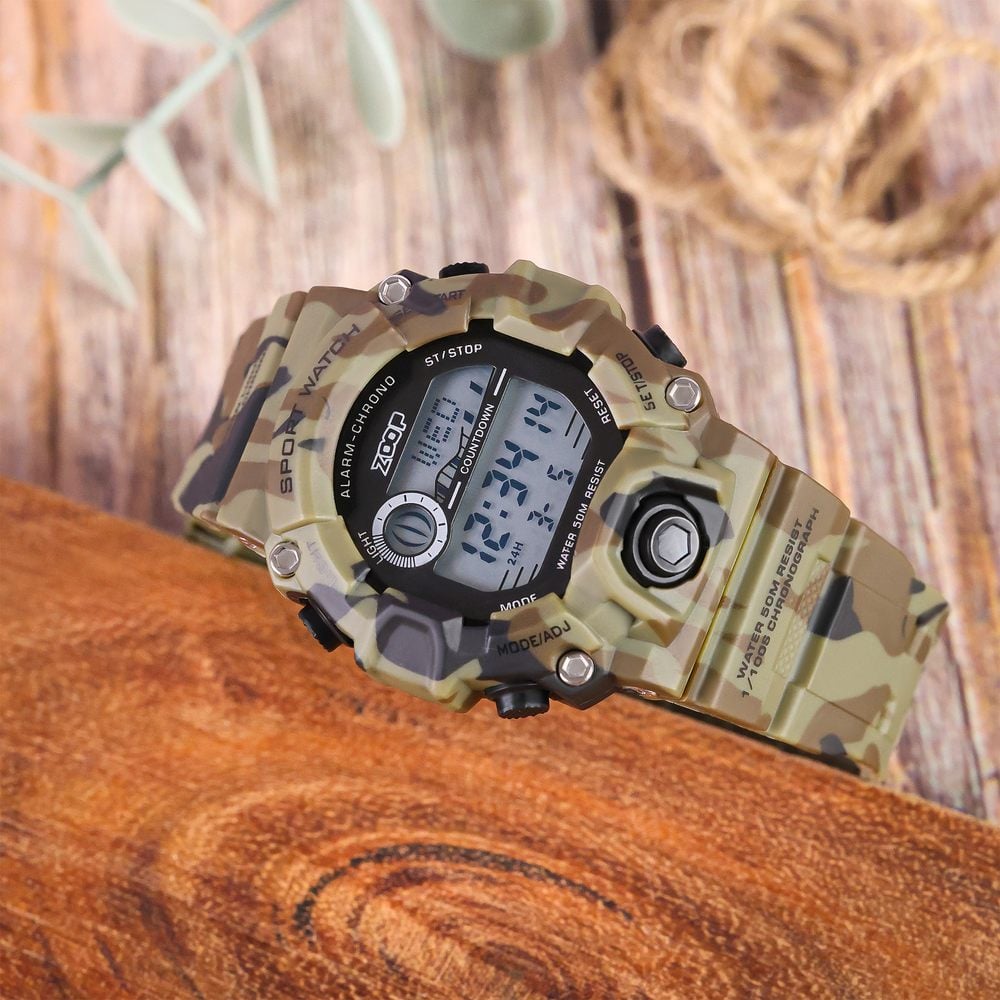 Buy Online Zoop Digital Watch with Digital Dial & Military Camo Strap ...
