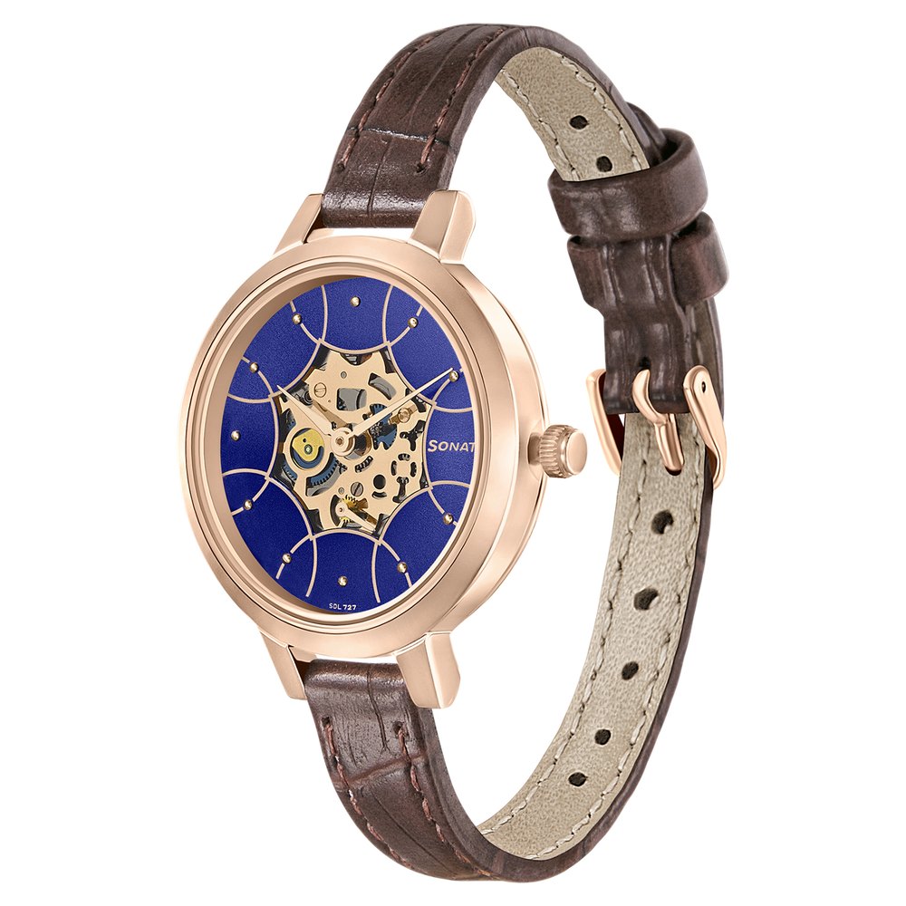 Buy Online Sonata Unveil Quartz Multifunction Leather Strap Watch for ...