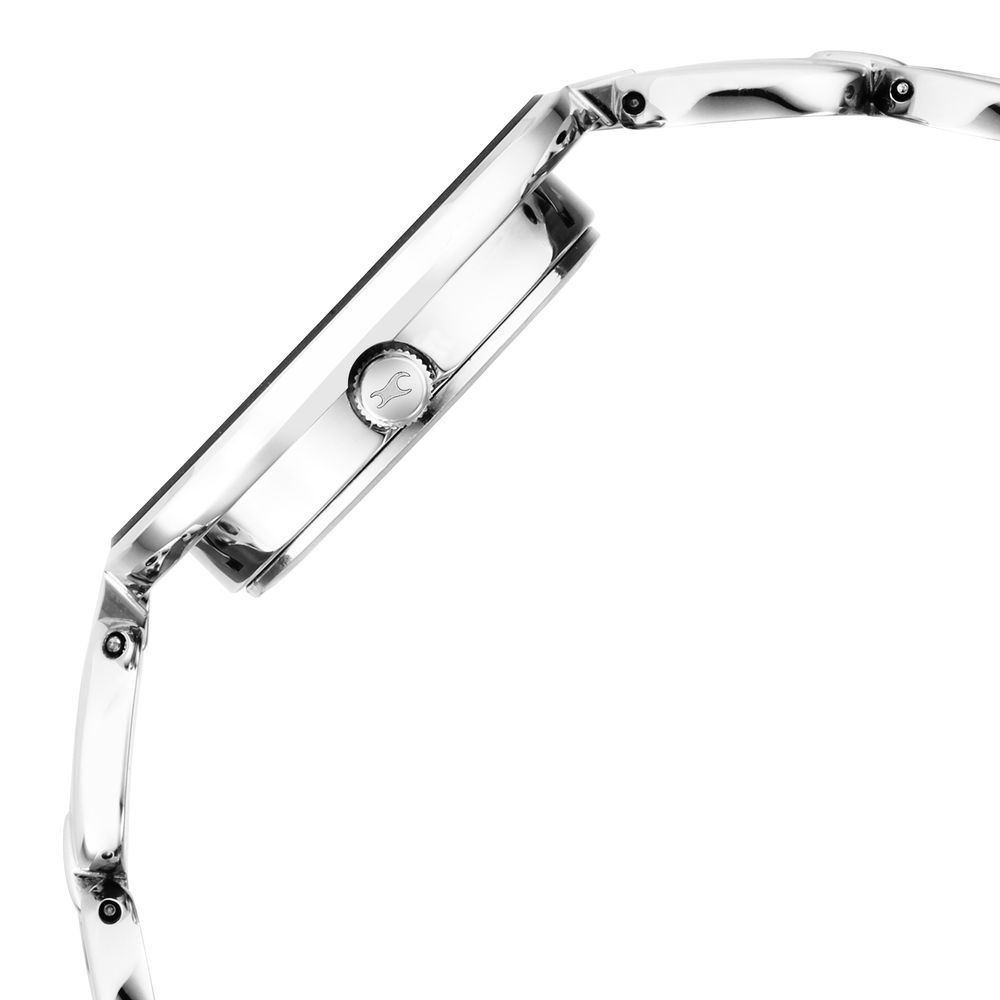 Buy Online Fastrack Glitch Quartz Analog Silver Dial Metal Strap Watch ...