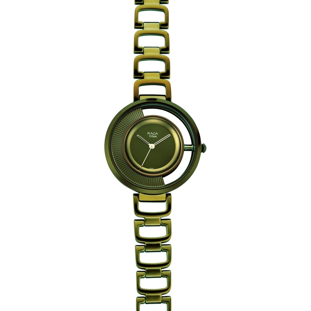 Buy Online Titan Raga Moments Of Joy Green Dial Women Watch With Metal ...