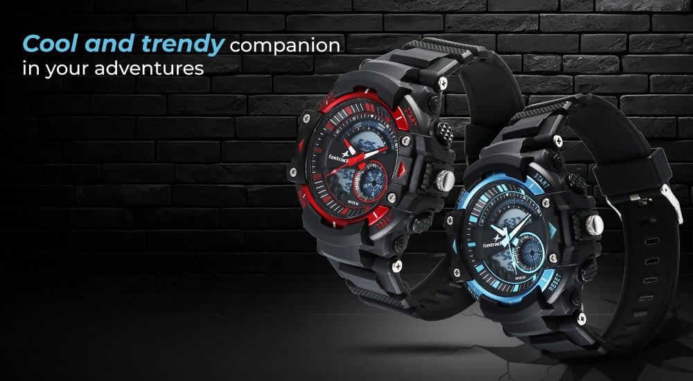 Buy Online Fastrack StreetStyle Quartz Digital Black And Blue Dial ...