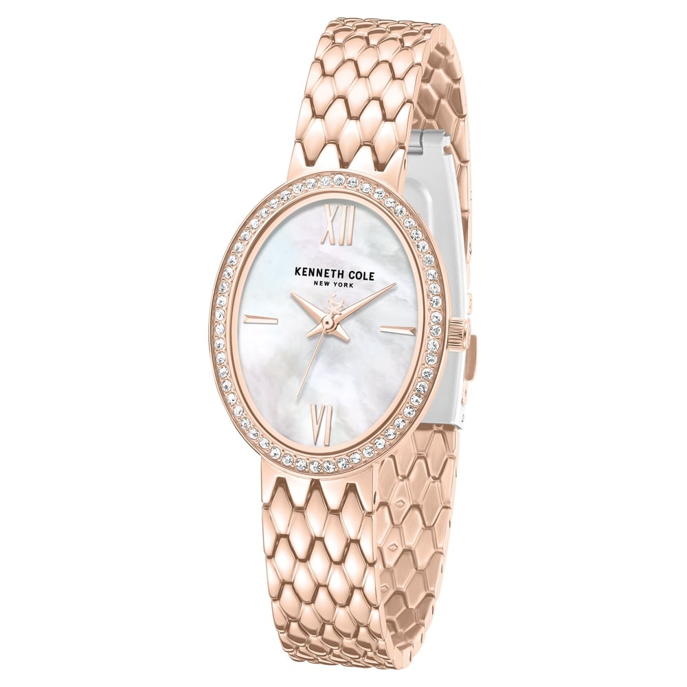Buy Online Kenneth Cole Quartz Analog White Dial Rose Gold Colour ...