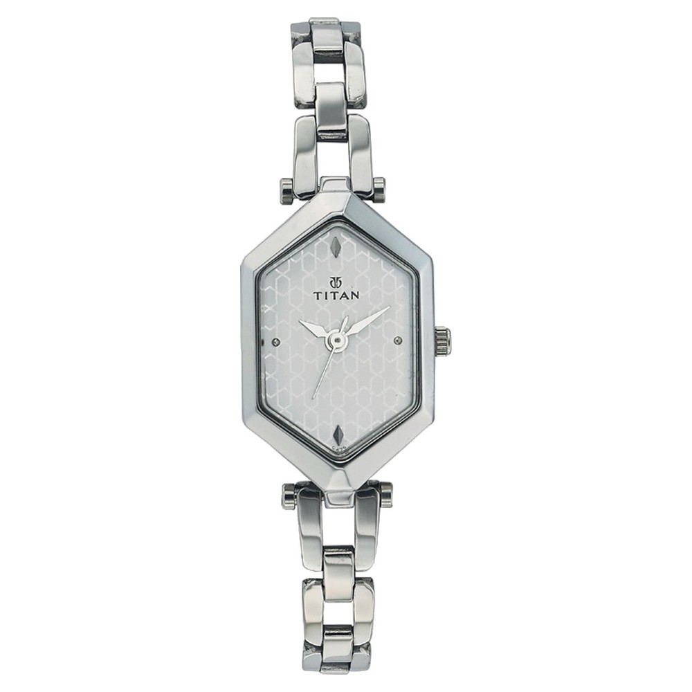 Buy Online Titan Quartz Analog Silver Dial Watch for Women - nb2453sm01 ...