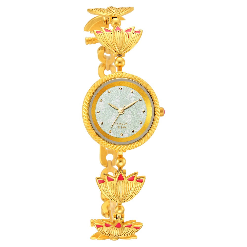 Buy Online Titan Raga X Masaba Green Dial Analog Steel and Metal Strap ...