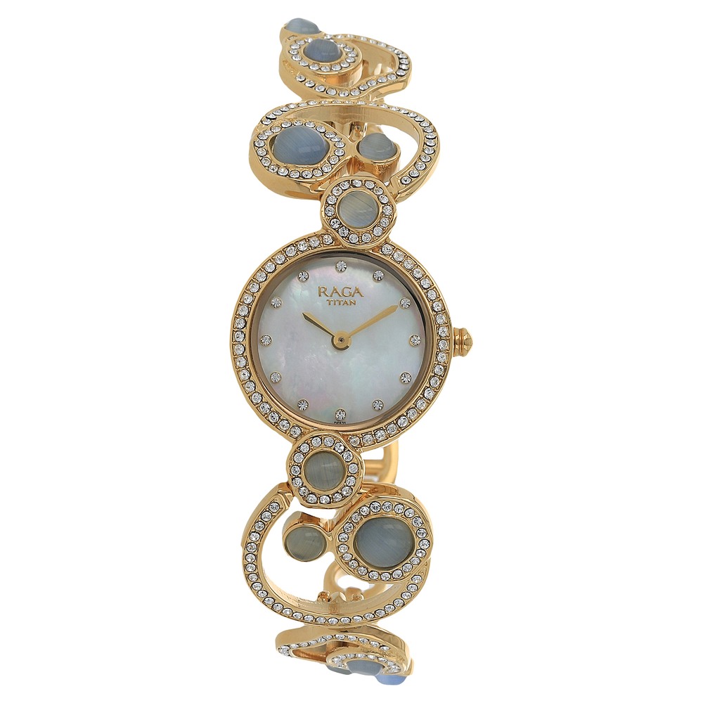 Buy Online Titan Raga Moonlight Mother of Pearl Dial Women Watch With ...