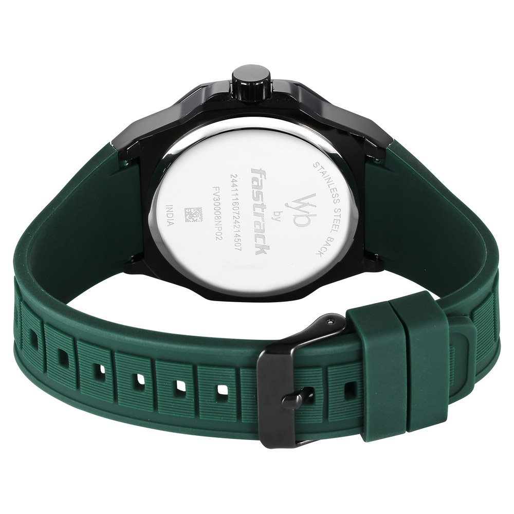 Buy Online Fastrack Vyb Rebel Quartz Analog Green Dial Green Color ...