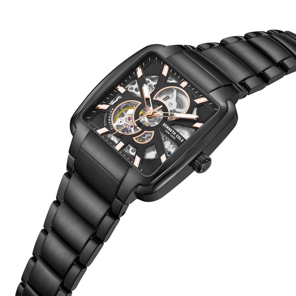 Buy Online Kenneth Cole Automatic Black Dial Black Stainless Steel ...