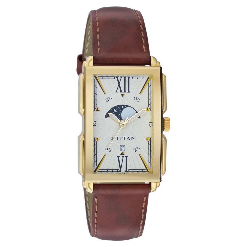 Buy Online Titan Quartz Analog Champagne Dial Watch for Men ...