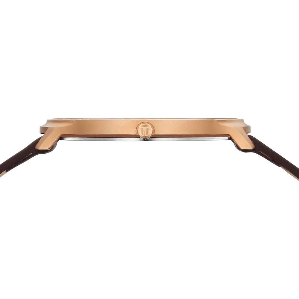 Buy Online Titan Edge Quartz Analog White Dial Brown Leather Strap ...