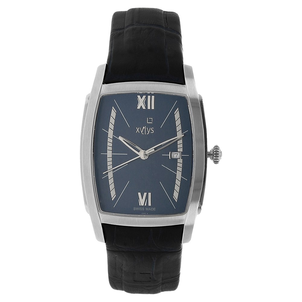 Buy Online Xylys Quartz Analog with Date Blue Dial Leather Strap Watch ...