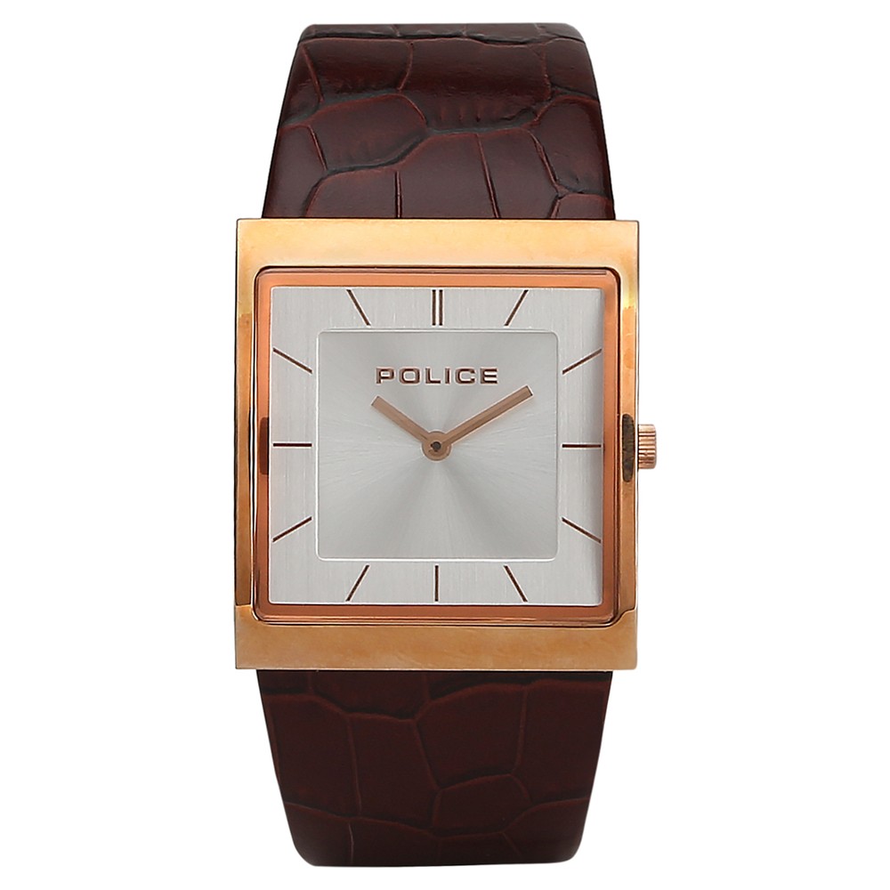 Buy Online Police Quartz Analog Silver Dial Leather Strap Watch for Men ...