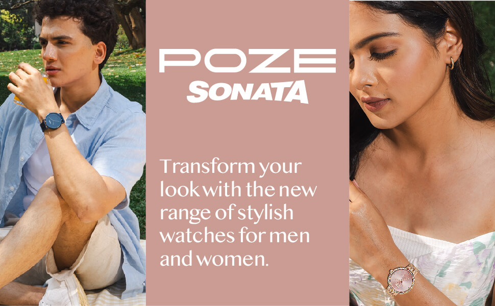 Buy Online Sonata Poze Quartz Analog Rose Gold Dial Mesh Strap Watch ...