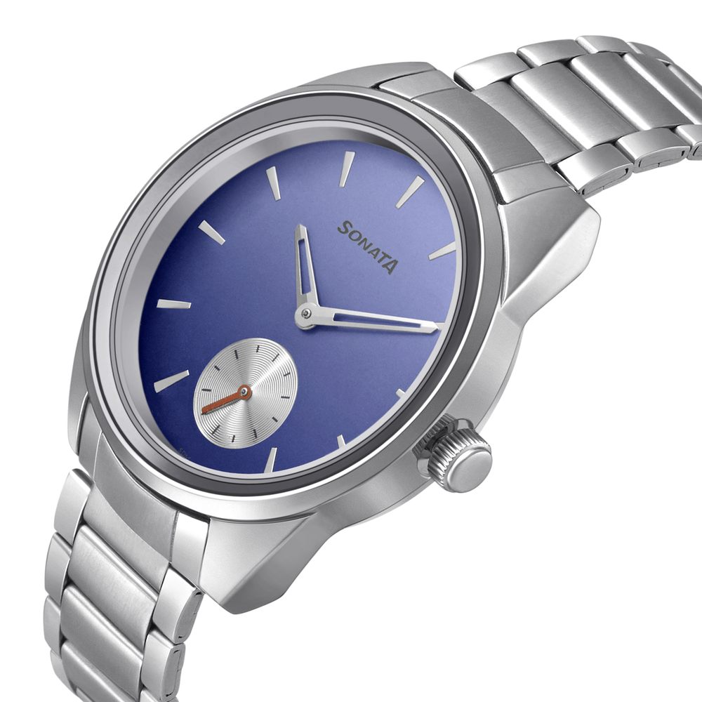Buy Online Sonata Women of Steel Blue Dial Metal Strap Watch for Women ...