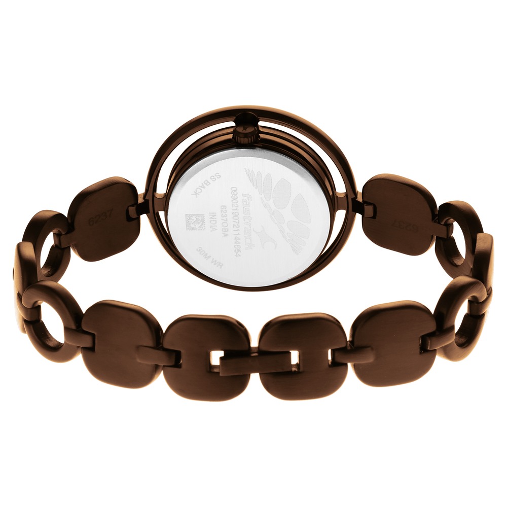 Buy Online Fastrack Glitch Quartz Analog Brown Dial Metal Strap Watch ...
